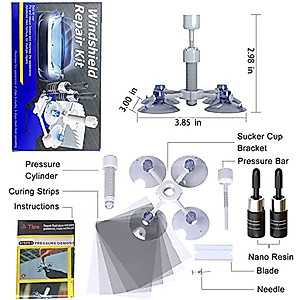 ARRIONO Windshield Repair Kit, Windshield Crack Repair Kit, Automotive Glass Repair Kit with 2 Bottles of Resin, Windshield Repair Kit for Chips and Cracks Quick Fix for Chips, Star-Shaped, Bulls-Eye