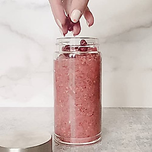 Juice Bottles - 4 Pack Wide Mouth Glass Bottles with Lids - for Juicing, Smoothies, Infused Water, Beverage Storage - 10oz, BPA Free, Stainless Steel Lids, Leakproof, Reusable, Borosilicate