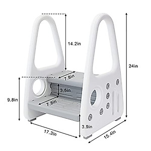 Gupamiga Toddler Step Stool for Kids，Toddler Step Ladder for Step Stool for Bathroom, Kitchen and Toilet Potty Training Learning Helper with Handles (Two Floors)