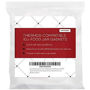 3-Pack of Thermos (TM) Food Jar 10 Ounce FUNtainer (TM) -Compatible Gaskets / O-Rings / Seals by Impresa Products - BPA-/Phthalate-/Latex-Free - Replacement for 10 Ounce Container