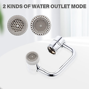DOITOOL 1080° Swivel Faucet Extender for Bathroom Sink, 2 Water Outlet Modes 1080° Rotatable Faucet Aerator 360° Swivel Faucet Attachment Kitchen Bathroom Faucet Extender Rotating Tap Aerator