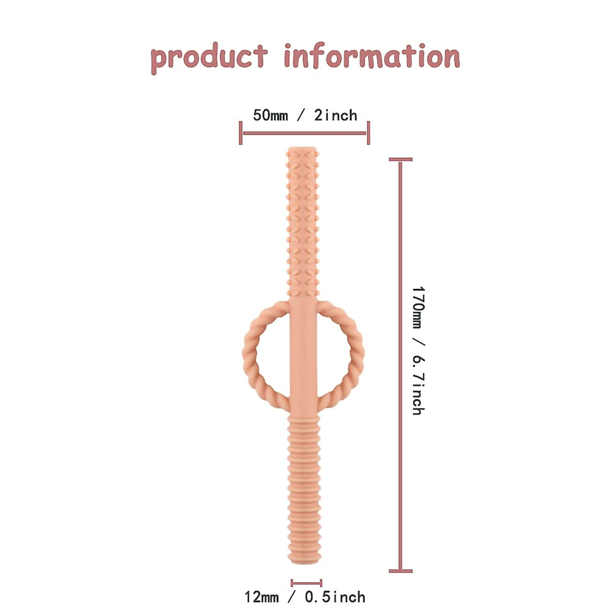 Hollow Hand Teether Tubes for Baby, Silicone Baby Relief Teething Toy, Chewy Tubes Toys 3-6 Months, Teething Straws for Toddlers