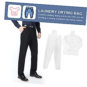 Yardwe 1 Set Dry Clothes Bag Laundry Drying Bag Clothing Dryers Winter Clothes Dryer Garment Drying Bag Trousers Dryer Bags Pants Drying Pouches Air Dry Polyester Travel White Supplies
