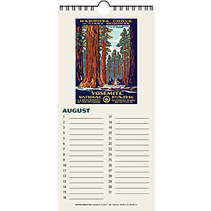 National Parks Poster Art of the WPA Perpetual Calendar Birthday Anniversary Family Date Annual Reminders 5.5" x 11.5"
