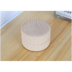 LONG XIN SERIES 6 Pcs 2"x2"x1.4" Unfinished Wooden Jewelry Box Small Wooden Storage Box DIY Cylindrical Wooden Box Ring Dish Storage Box Solid Wood Gift Box for Jewelry Storage