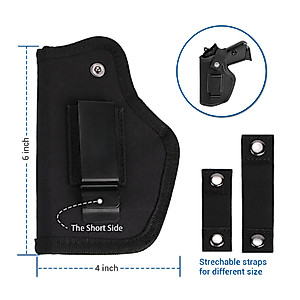 2 Pack Gun Holsters for Concealed Carry, Universal Inside Outside Waistband Holster w/ Magazine Pouch, IWB Belt Holster for Right & Left Hand, Fits Subcompact Compact Full Size Pistols