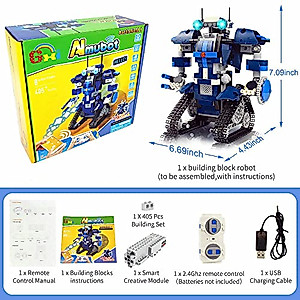 MSNOR Gxi Robot Building Kit for Kids, Toy Robot Building Blocks for Boys Age 8+ STEM Projects Robotics Kit with App & Remote Control, 405 Pieces