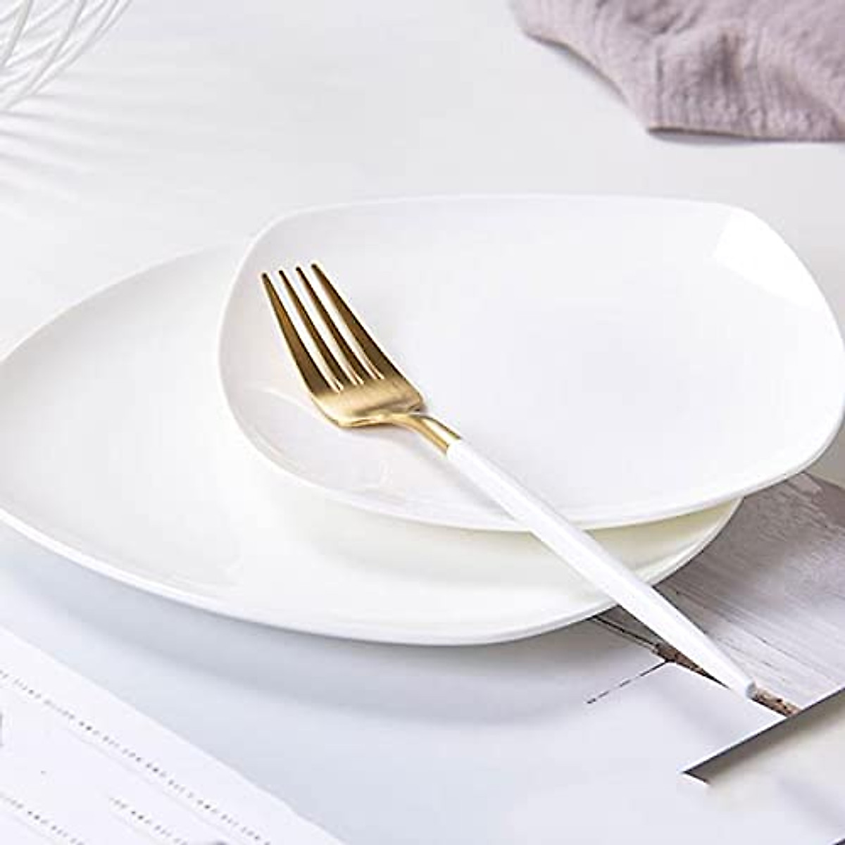 Dishes Plates Ceramic Dinner Plate Set 8 Inch 10 Inch Dishes Set for Salad Pasta Dessert Plates and Appetizer Microwave Oven Dishwasher Safe (Set of 4,6,10) Home dining plate ( Color : C , Size : 6.5I