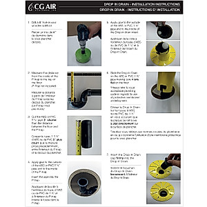 DROP-IN DRAIN Installation Kit for Freestanding Bathtub - with White PVC Pipe and brass pipes
