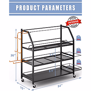 Staransun Yoga Mat Storage Rack, Home Gym Workout Accessories Organizer, Sporting Goods Storage with Baskets and Hooks, Yoga Mats, Dumbbell, Resistant Band, and other Workout Equipment Holder