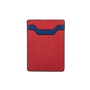 Zinda Genuine Leathers Slim Wallet Card Holder RFID Protection (Red/Blue)