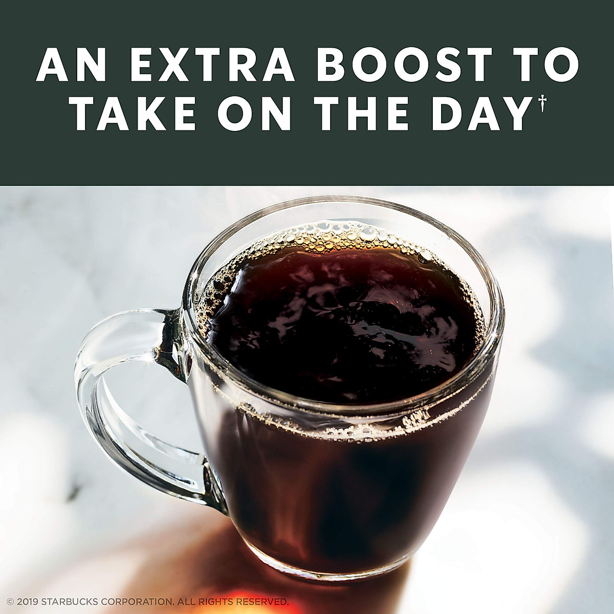 Starbucks Medium Roast K-Cup Coffee Pods with 2X Caffeine, for Keurig Brewers, 4 boxes (48 pods total)