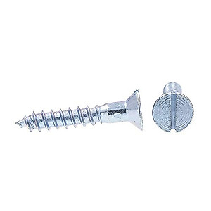 Prime-Line 9199972 Wood Screws, Flat Head, Slotted Drive, #12 X 1-1/4 in, Zinc Plated Steel, (50-pack)