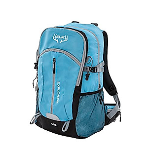Elk 40L Hiking Backpack, Lightweight Waterproof Daypack with Rain Cover