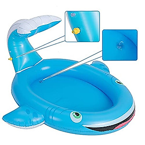 Inflatable Kiddie Pool Sprinkler Splash Pad for Kids Toddlers Outside Children Inflatable Whale Baby Wading Pool Outdoor Swimming Pool Summer Water Toys for Boys Girls Yard Garden