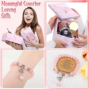 Farewell Gifts Coworkers Going Away Gift for Women Lucky Goodbye Gifts Christmas Gift Box for Coworker Lady Manager Employee (Pink,Stylish Style)