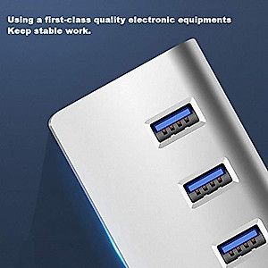 7-in-1 USB C Hub, USB 3.0 Splitter Aluminum Alloy Hub Docking Station Supports Hot Swapping and Low Power Consumption for Hard Disk USB Disk Card Reader Notebook Computer