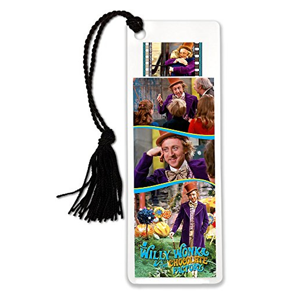Willy Wonka and The Chocolate Factory FilmCells Bookmark with Tassel and 35mm Movie Film Cell