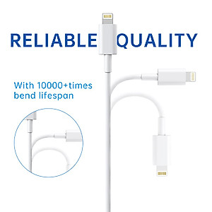 PEAPOLET iPhone Charger Cable, [Apple MFi Certified] USB-A to Lightning Cord Fast iPhone Charger Cable Compatible iPhone 14/13/12/11 Pro Max Xs X XR 8 7 iPad iPod 3.3FT 2 Pack