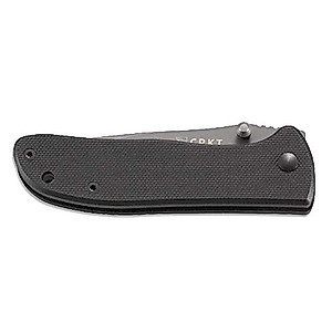CRKT Drifter EDC Folding Pocket Knife: Everyday Carry, Gray Ti Nitride Blade, Thumb Stud Opening, Black G10 Handle, Pocket Clip 6450K