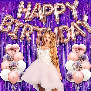 LIKAJON 3 Pack 3.3x8.2 Feet Purple Backdrop for Purple Party Decorations, Purple Metallic Tinsel Foil Fringe Curtains, Purple Fringe Backdrop for Graduation Baby Shower Gender Reveal Disco Party