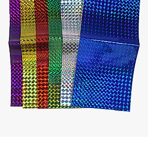 Greatfishing 12PC Mixed Colors Holographic Fish Scale Lure Sticker Film Fly Tying Rainbow Flash Film Jig Squid Jig Lure DIY Material