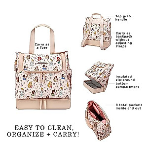 Petunia Pickle Bottom Pivot Backpack | Multiple Carrying Options (Backpack/Tote) | Insulated Pockets Keep You Organized | Modern Silhouette | Disney Princess