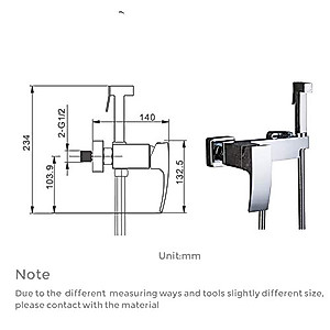 MINJING Chrome Bidet Faucet for Toilet, Solid Brass Handheld Bidet Toilet Sprayer, Hot Cold Water Mixer Tap, Toilet Faucet for Cloth Diaper, Pet Wash, Personal Hygiene
