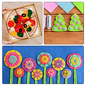 HARFINGTON 300pcs Round Felt Circles, 50mm 2" Pre Cut Felt Craft Pads Non-Woven Mini Felt Fabric Circles for DIY Sewing Handcraft Cut Projects Craft Finishing, Pink