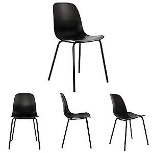 thksbought Set of 2 Dining Chairs with Legs for Kitchen Living Room(Matte Black)