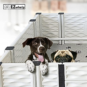 EZwhelp EZclassic Add-On Room 3-Wall Gates for Dogs Indoor Whelping Box, Extension for Whelping Box for Dogs, Portable Fence Puppy Playpen, Whelping Supplies for Dogs, Dog Playpen Extender (48x48)