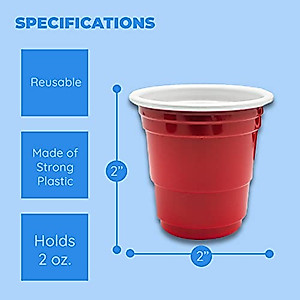 Red Jr. Mini Red Solo Shot Glasses, Mini Shooters for Jello Shots: 24 Pack
