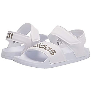 adidas Women's Adilette Sandal Slide, White/Champagne Metallic/White, 9