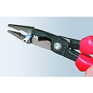 Knipex Tools 13 81 8, 6 in 1 Electrical Installation Pliers with Dipped Handle, Red