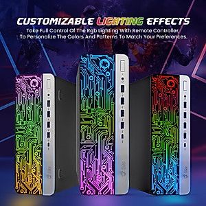 BTO RGB Prebuilt Gaming PC Desktop - Intel Core i7 6th Gen, 16GB DDR4 Ram, 256GB SSD + 1TB HDD, AMD Radeon RX-550 4GB GDDR5 Graphics Card, Windows 10 Pro, Computer Tower for PC Gaming, HDMI (Renewed)