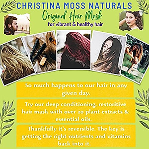 Hair Mask - Deep Hair Conditioner Repair Treatment For Dry Damaged Hair - Made With Organic Aloe, Essential Oils & Other Hair Nourishing Ingredients - Salon Quality- Sulfate Free - No Harmful Chemicals - For Women & Men - 8oz -Christina Moss Naturals