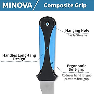 Minova Insulation Knife with Sheath Stainless Steel Blade 11” Double Sided Insulation Cutter for Cutting Mineral Wool Insulation (Small)