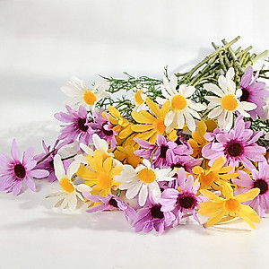 Artfen 10pcs Artificial Daisy Flowers Flower Arrangements for Home Hotel Office Wedding Party Garden Craft Art Decor Each Approx 21" High No Vase White