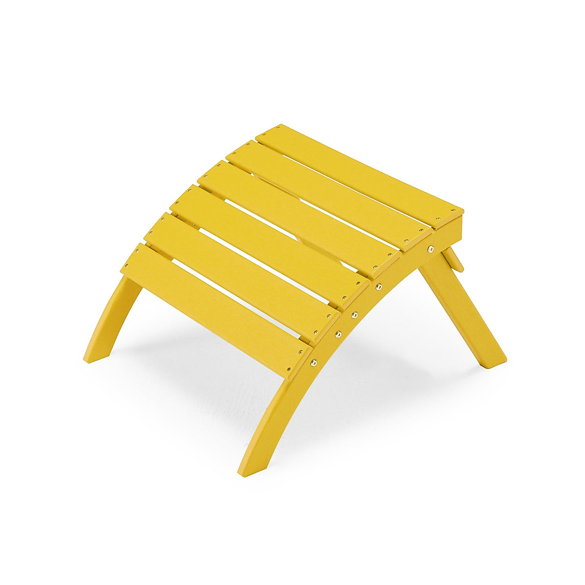 BUPPLEE Folding Adirondack Ottoman for Adirondack Chair, HDPE All Weather Outdoor Footrest Poly Lumber Adirondack Footstool for Patio, Backyard, Garden, Easily Storage - Yellow