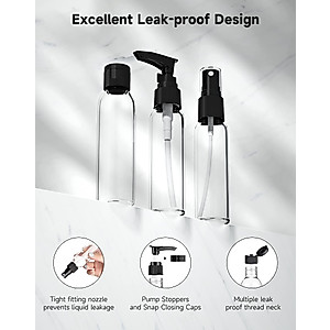 Morfone Travel Bottles kit, TSA Approved Travel Size Containers for Toiletries Leak Proof Refillable Liquid Travel Accessories with Toiletry Bag for Cosmetic Shampoo Conditioner Lotion