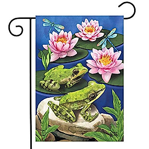 Frog Pond Summer Garden Flag Lily Pads 12.5" x 18" Briarwood Lane
