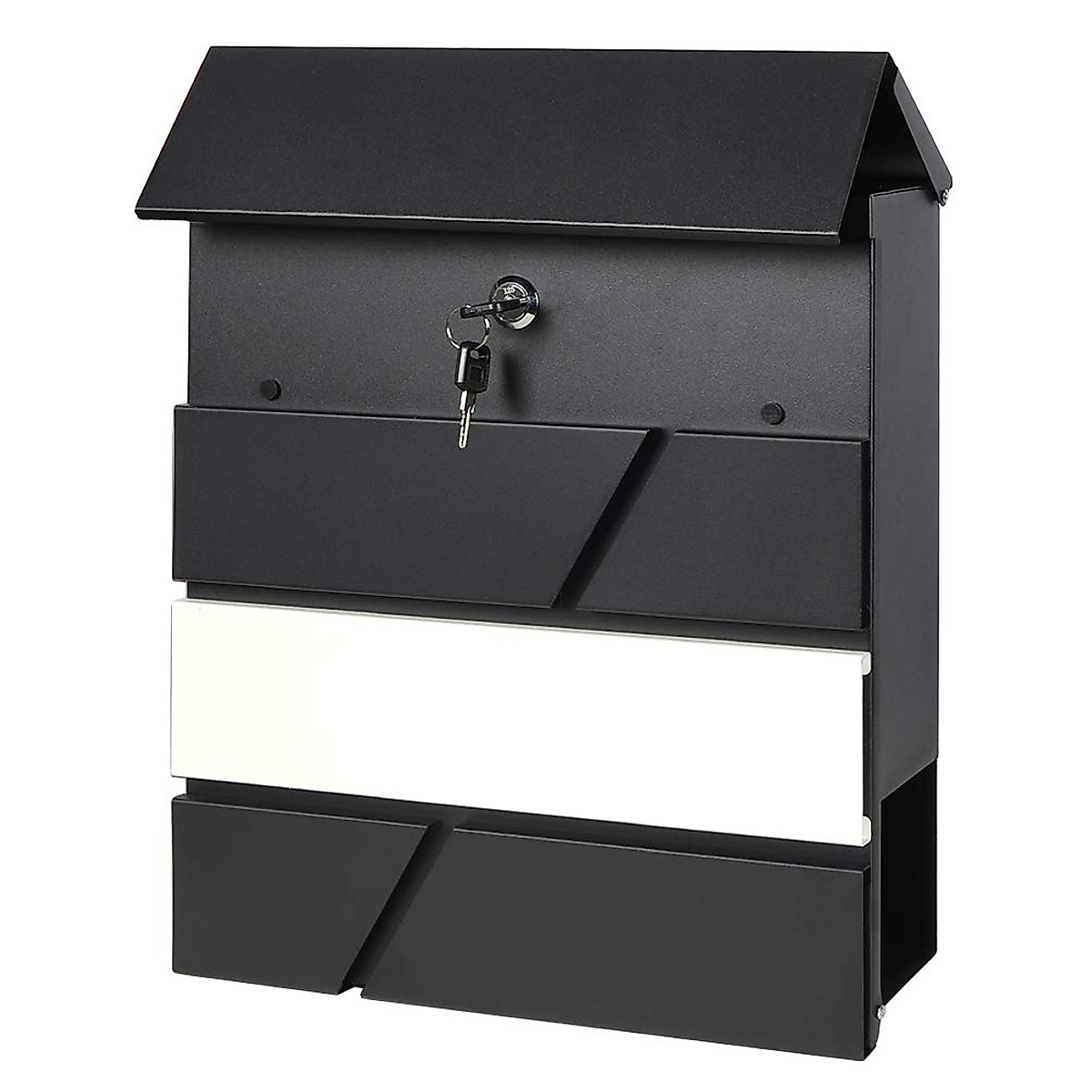 Lockable Mailboxes with Keys,Outdoor Wall Mounted Mail Box with Large Capacity,14 3/10" x 4 1/10" x 13",White