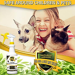 Bed Bug & Dust Mite Killer Natural Spray Treatment for Mattresses, Covers, Carpets & Furniture - Fast Extended Protection. Pet & Kids Safe - No Toxins or Chemicals 32 oz Quart
