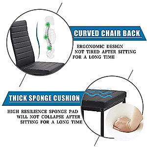 Modern Dining Table Set Dining Room Table Set for Small Spaces Kitchen Table and Chairs 5 Piece Kitchen Table Set Table with Chairs Home Furniture ，Black