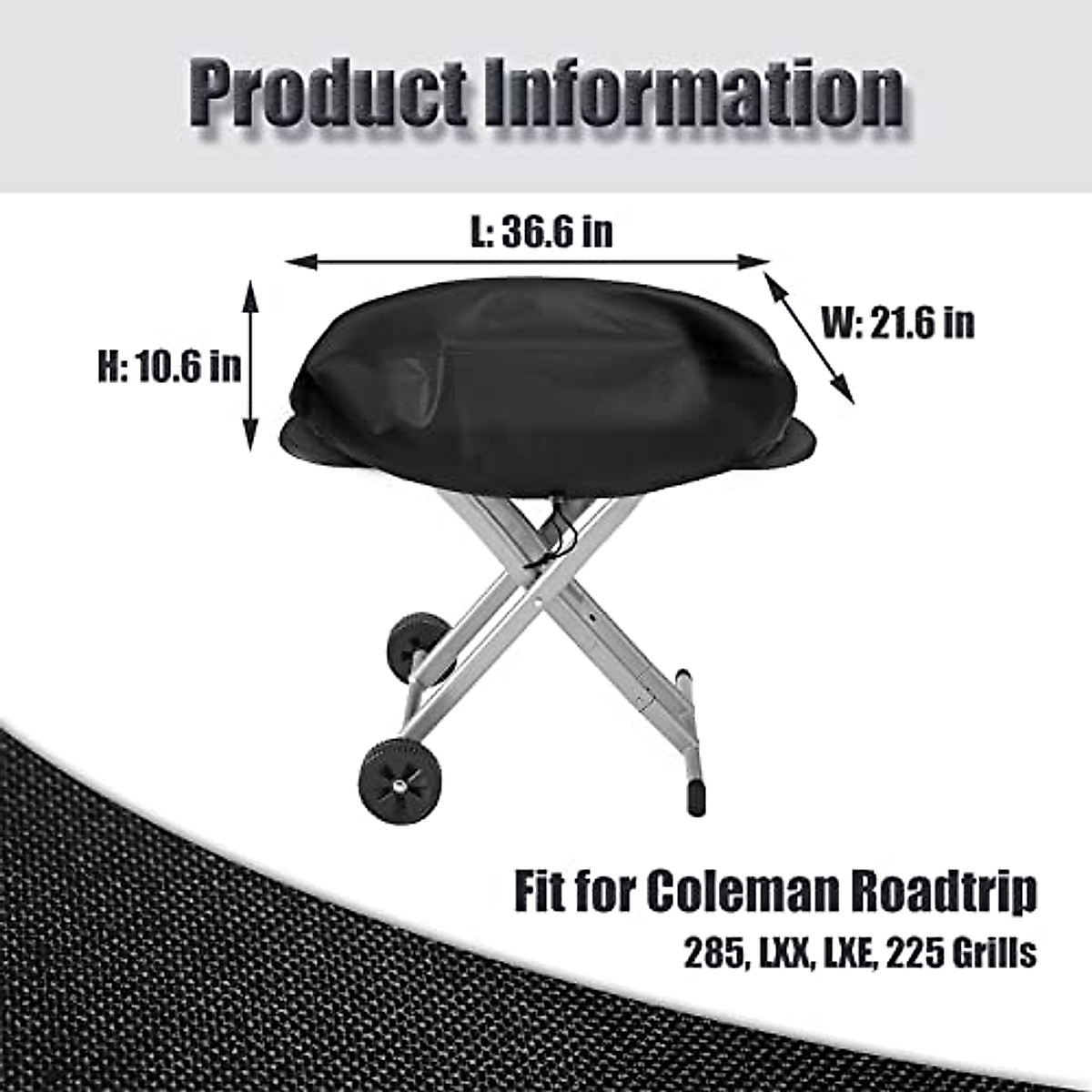 TOHONFOO Coleman Grill Cover for Coleman Roadtrip 285, LXX, LXE, 225 Portable Grill Cover - Heavy Duty Waterproof 600D Oxford Fabric