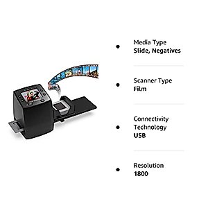 DIGITNOW! 135 Film Negative Scanner High Resolution Slide Viewer,Convert 35mm Film &Slide to Digital JPEG Save into SD Card, with Slide Mounts Feeder No Computer/Software Required