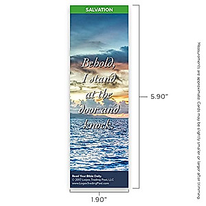 Christian Bookmark with Bible Verse, Pack of 25, Salvation Themed, Behold, I Stand at the Door and Knock, Revelation 3:20