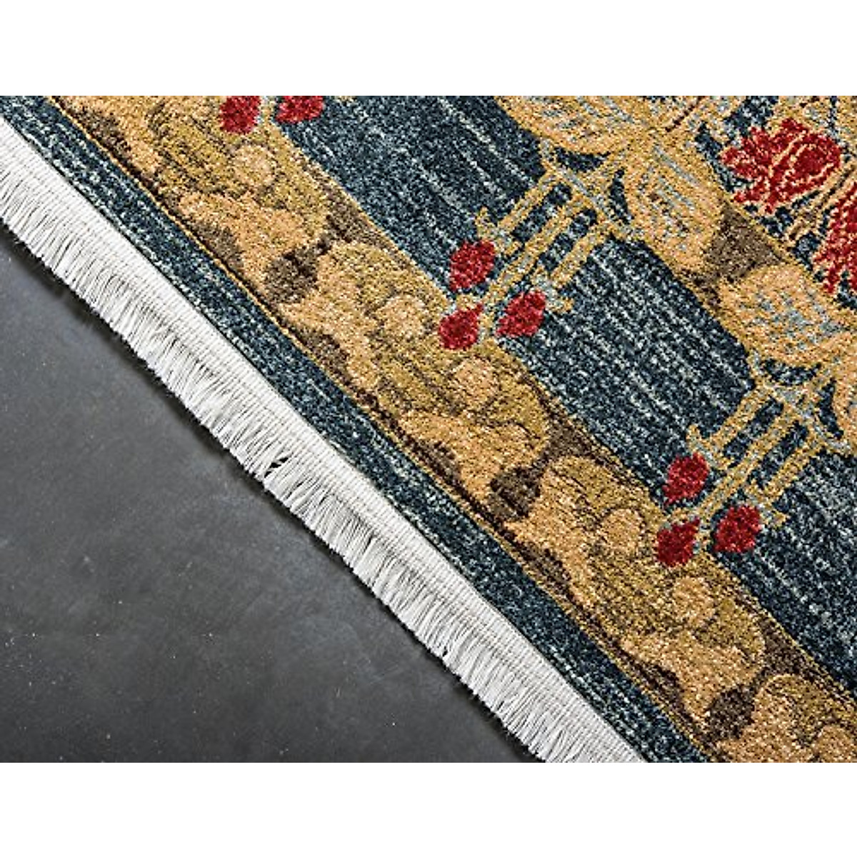 Unique Loom Edinburgh Collection Area Rug - Canmore (5' 1" x 8' Rectangle, Navy Blue/ Tan)