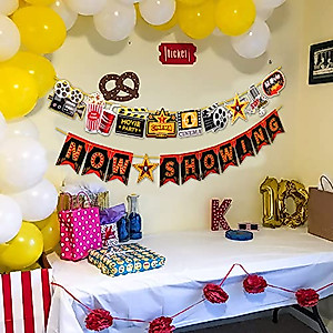 Movie Night Party Decoration Now Showing Banner Cinema Party Decoration Movie Theatre Birthday Party Banner for Movie Night Birthday Party Supplies