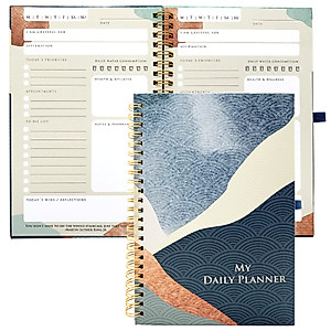 MESMOS Undated Daily Planner Organizer, To Do List Notebook for Women & Men, Small Business Cute Office Supplies, Productivity Planner, Daily Journal (120 Days,A5)